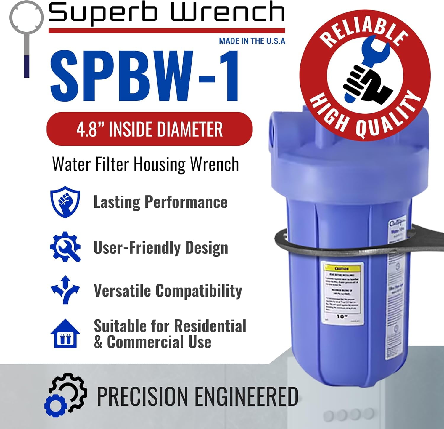 RRDWQ-Heavy-Duty Water Filter Housing Wrench, 4.80 In Water Filter ...