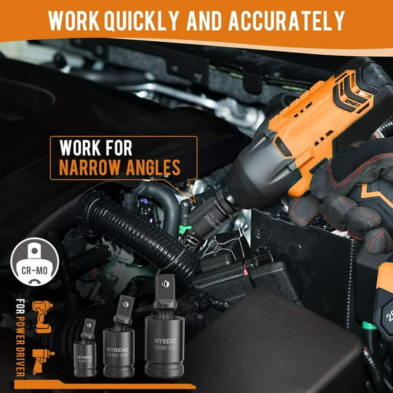 RRDWQ-Impact Universal Joint-Socket Swivel Set,1 Inch Swivel Socket ...