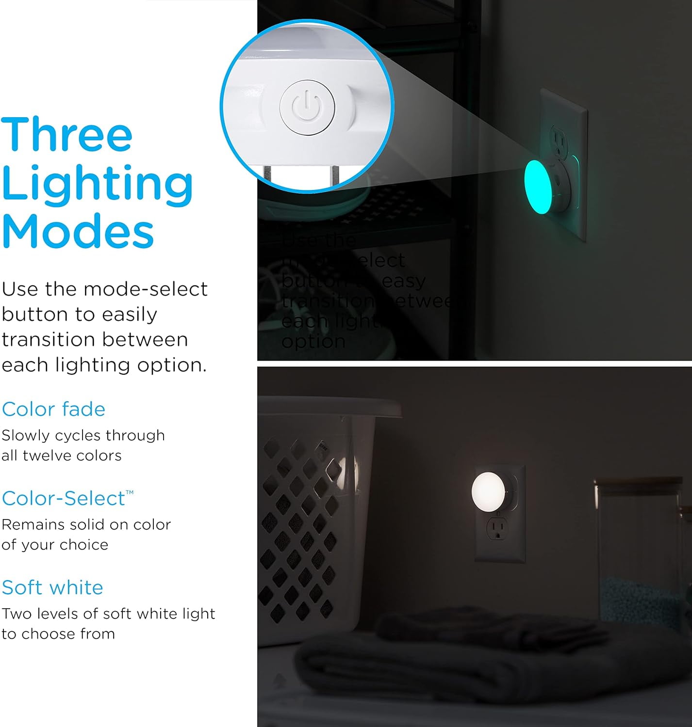 RRDWQ-Lights by Night Color Changing Mini LED Night Light, Plug-in ...