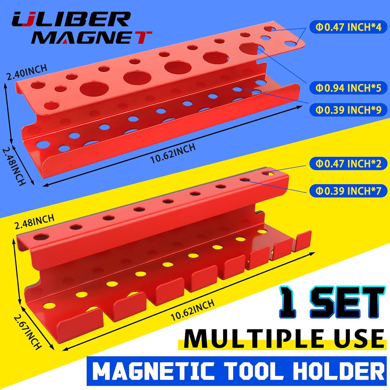 RRDWQ-Magnetic Screwdriver Holder,Magnetic Wrench Holder,Heavy Duty Red ...