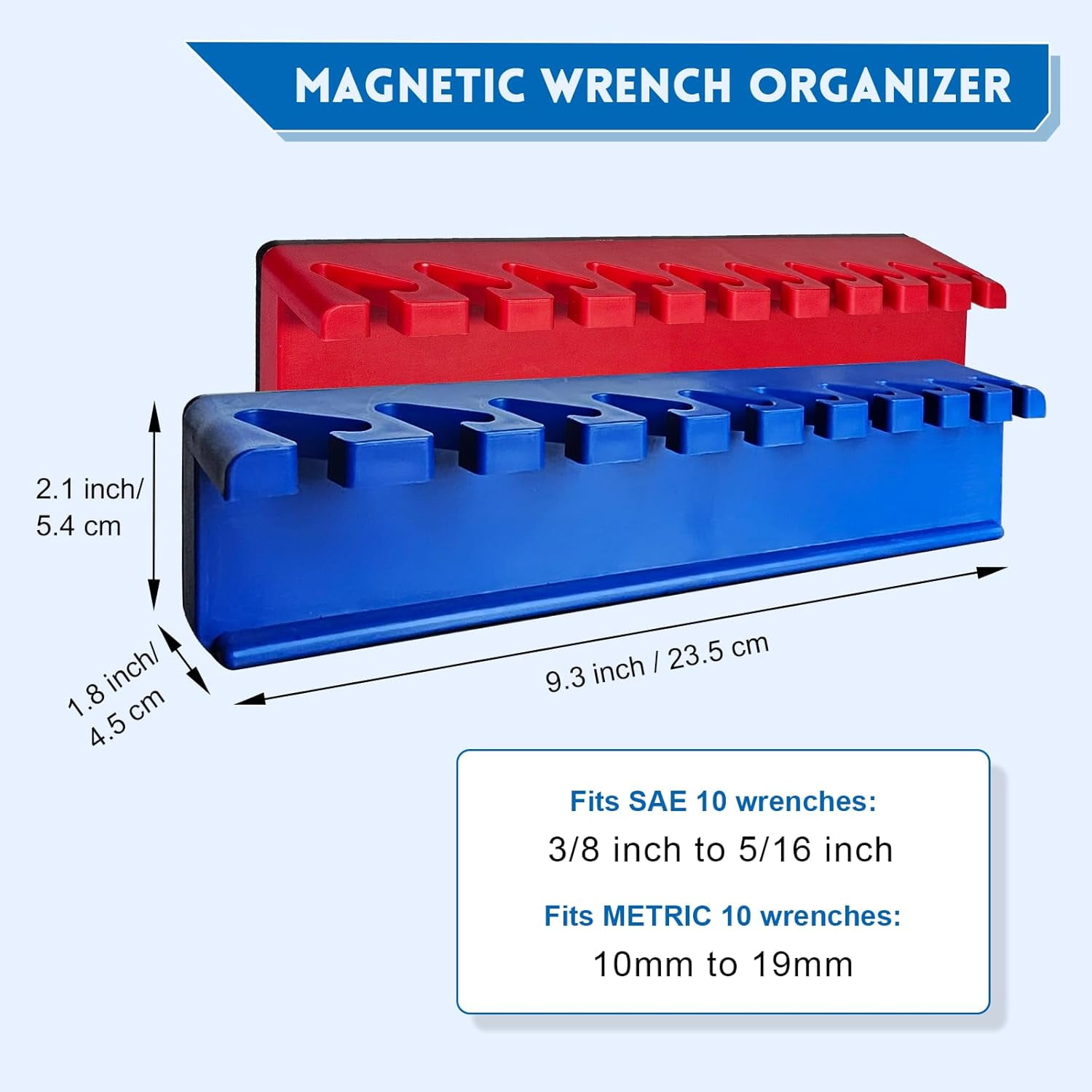 RRDWQ-Magnetic Wrench Organizer, Tools Wall Mount Wrench Holder for 10 ...