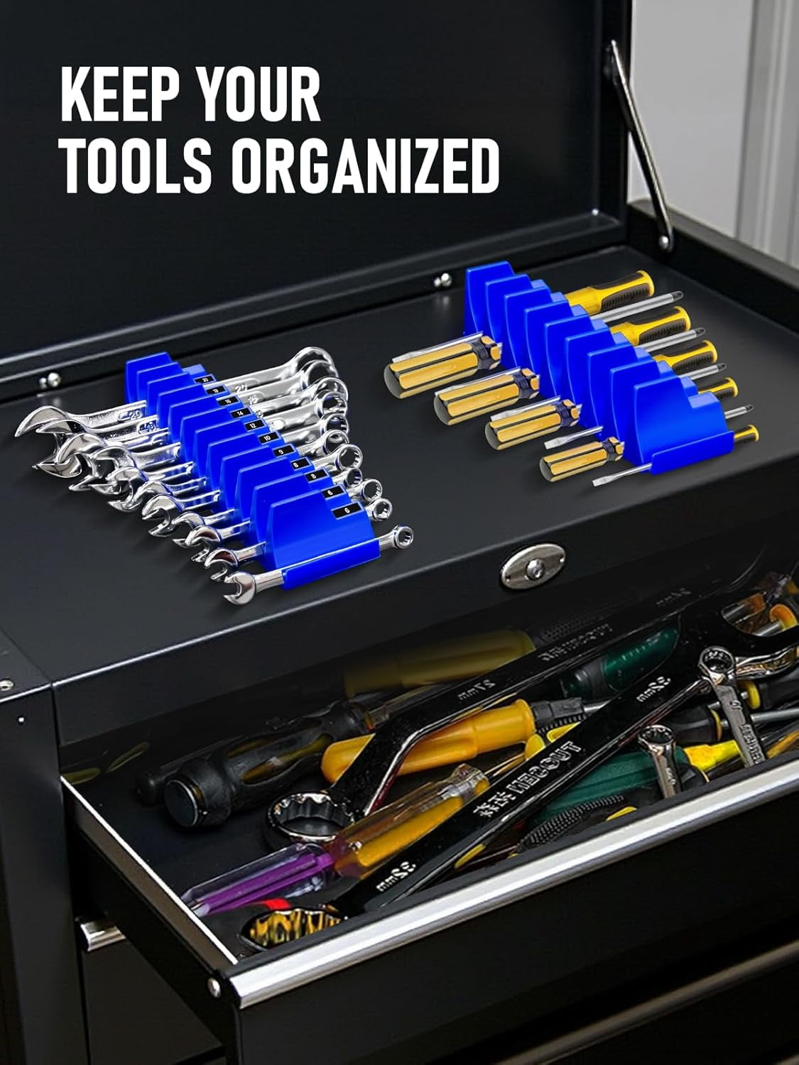 RRDWQ-Magnetic Wrench Organizers 21-Slot, Tool Holder for Wrench ...