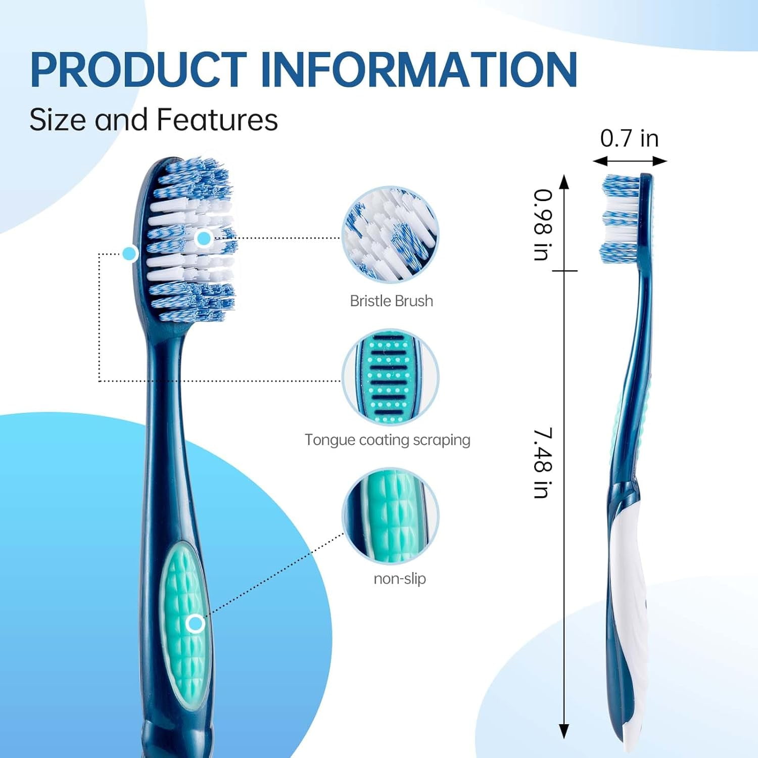 RRDWQ-Medium, Spiral, Wavy Head Adult Toothbrush deep Cleaning to ...