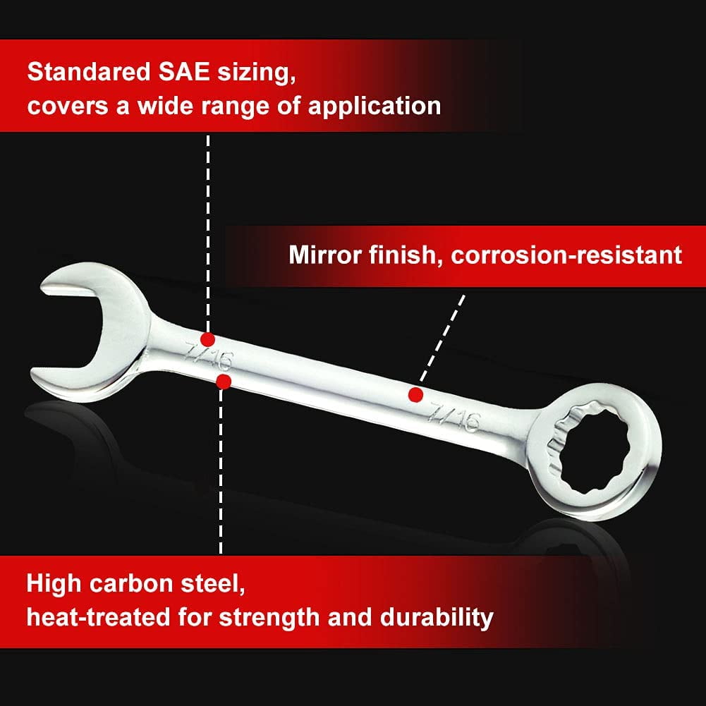 RRDWQ-Mini SAE Wrench Set, 10-Piece, Open/Box End, Made of High Carbon ...