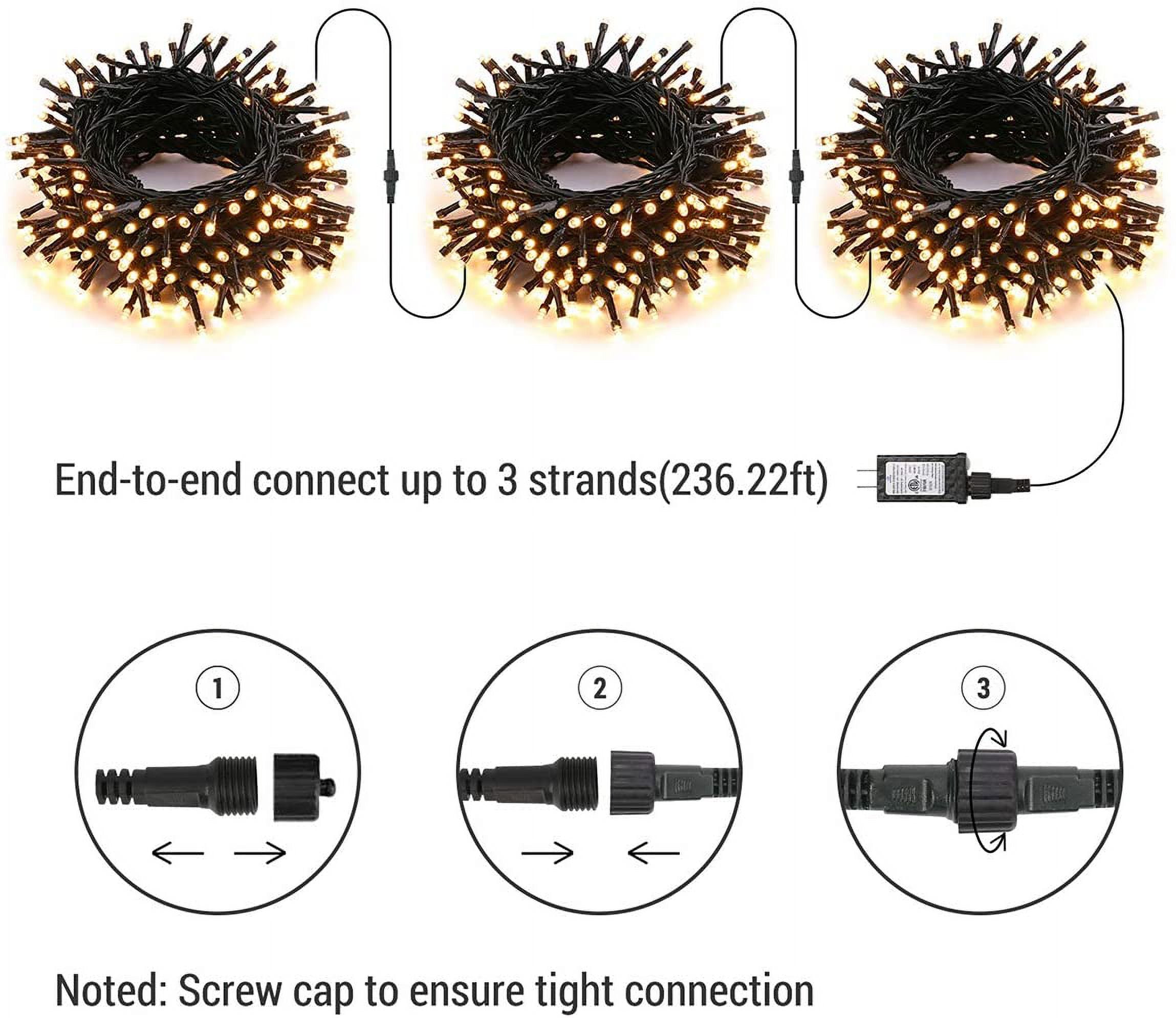 RRDWQ-Outdoor Christmas Lights, 78.74ft 240 LED Christmas Lights, Plug ...