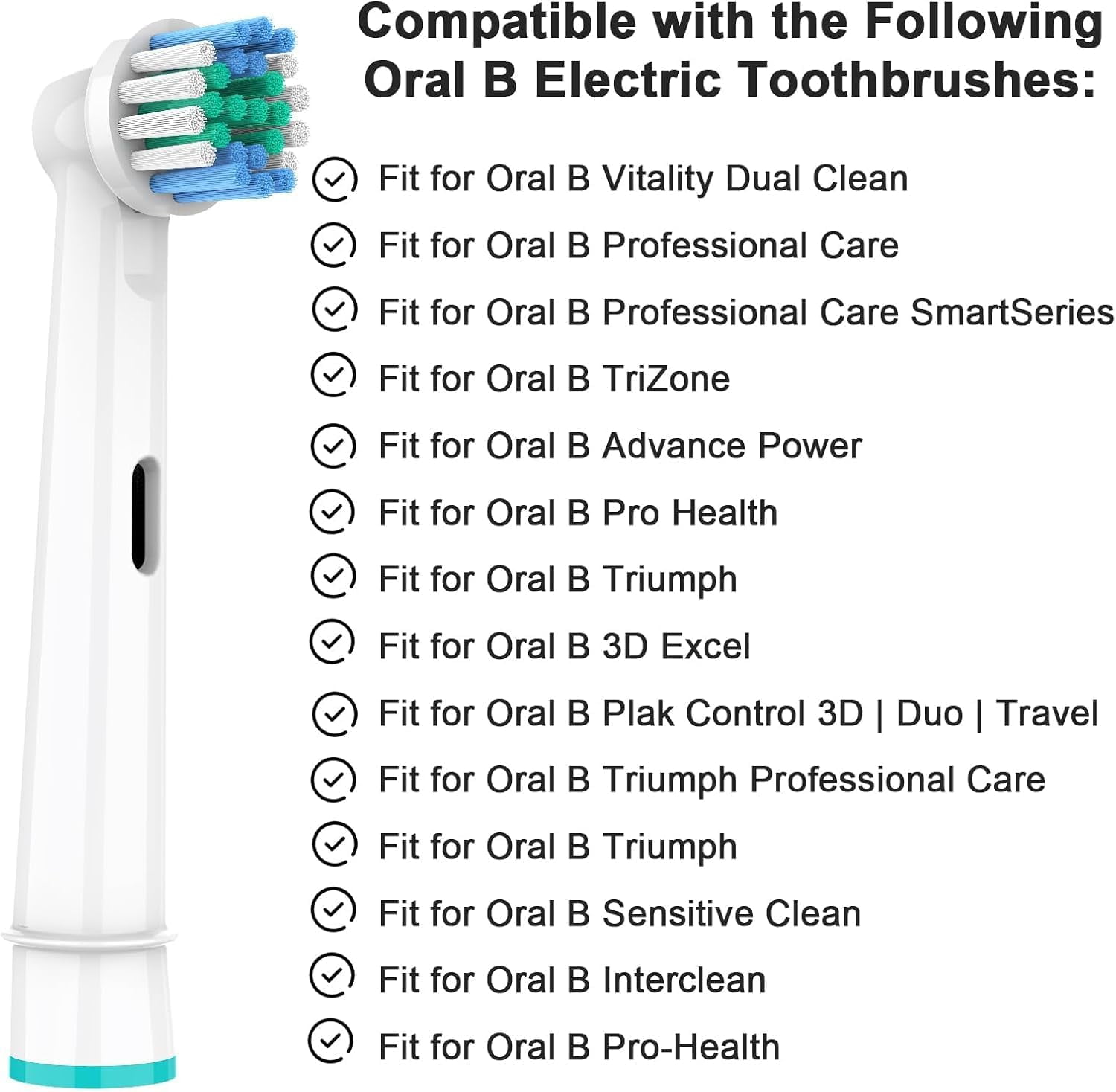 RRDWQ-Replacement Toothbrush Heads Compatible with Oral-B Braun,16 Pack ...