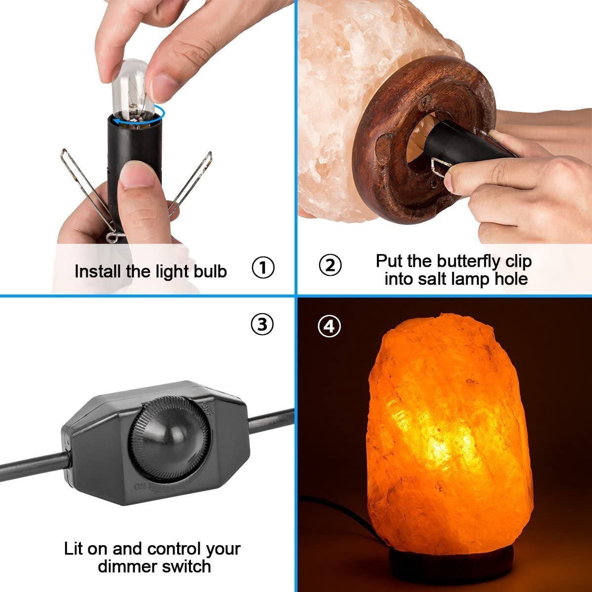 RRDWQ-Salt Lamp Cord and Bulbs,Himalayan Salt Lamp Replacement Cord ...