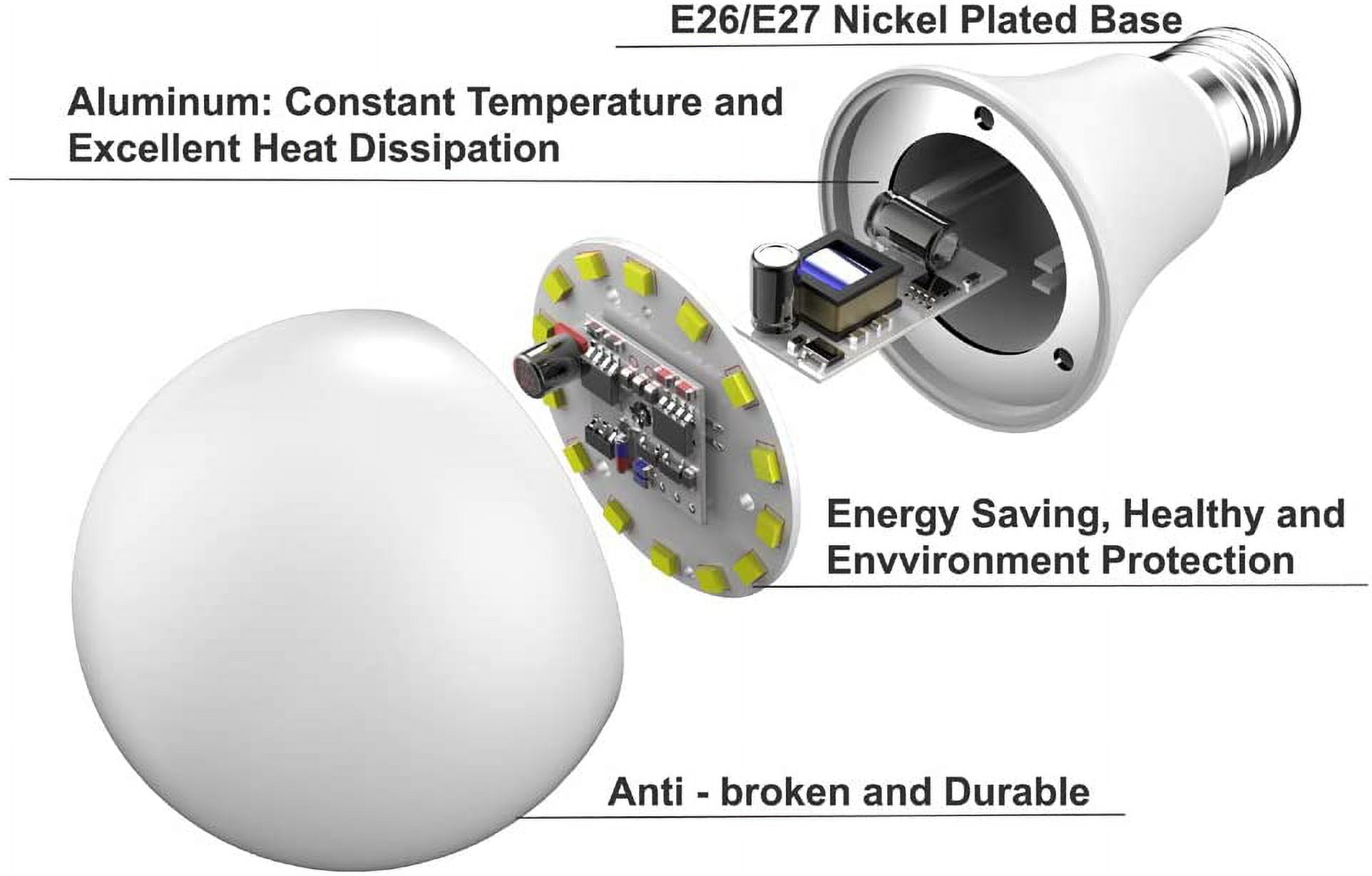 RRDWQ-Sensor Lights Bulb Dusk to Dawn LED Light Bulbs Smart Lighting ...