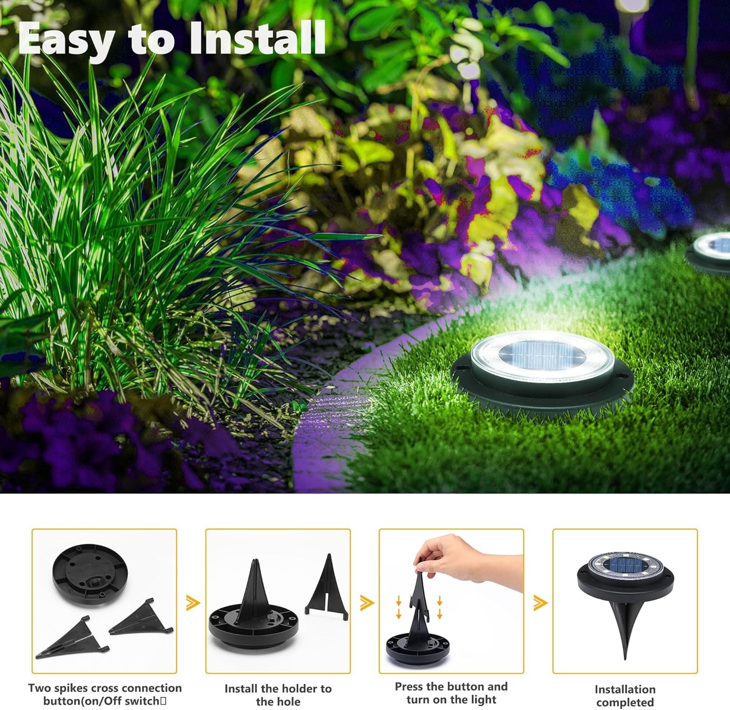 RRDWQ-Solar Ground Lights - Solar Powered Lights Outdoor Solar Disk ...