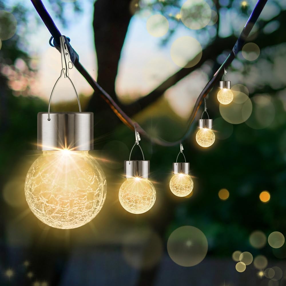 RRDWQ-Solar Lights Outdoor Hanging Decorative Globe 8 Pack, Waterproof ...
