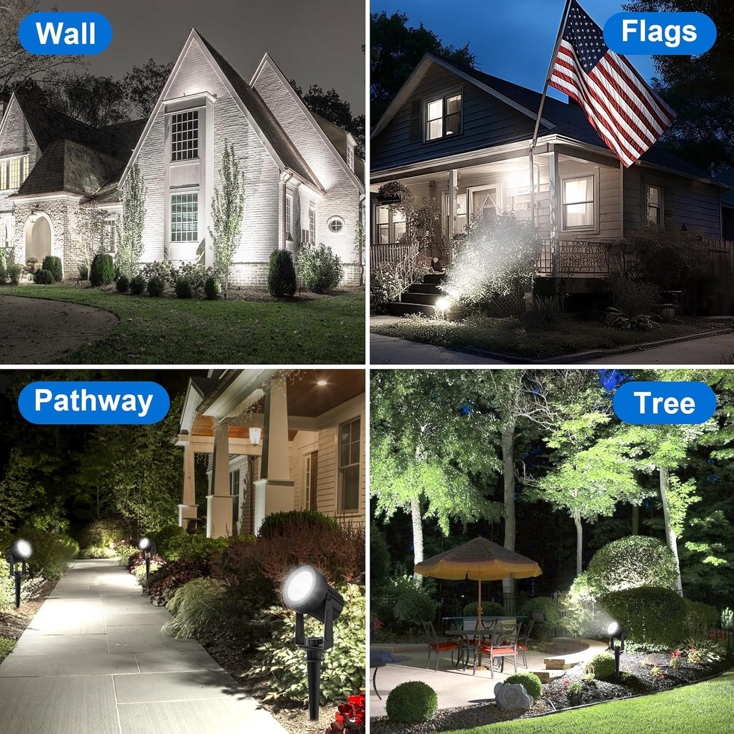 RRDWQ-Solar Spot Lights Outdoor, 4-in-1 Solar Landscape Spotlight ...