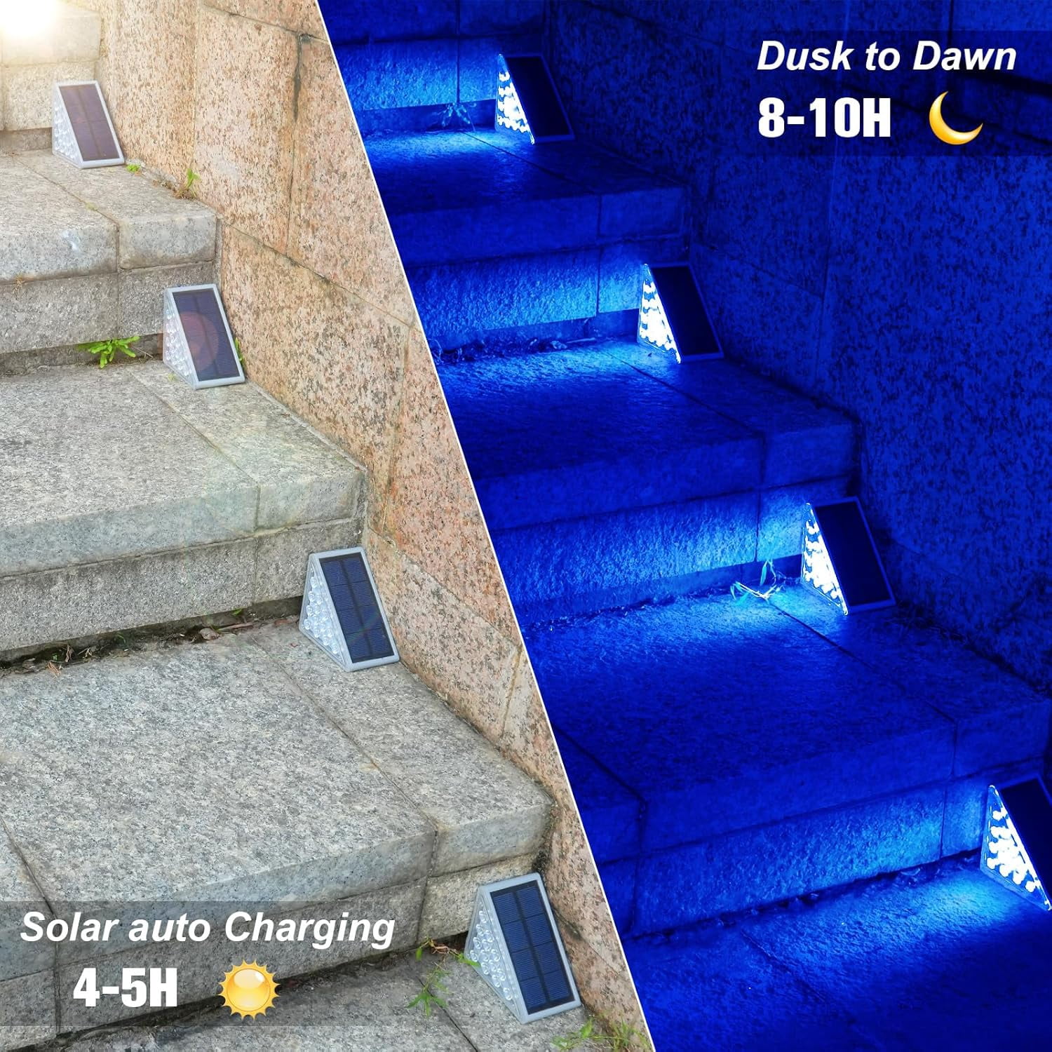 RRDWQ-Solar Stair Lights 8 Pack, Solar Step Lights Outdoor Waterproof ...