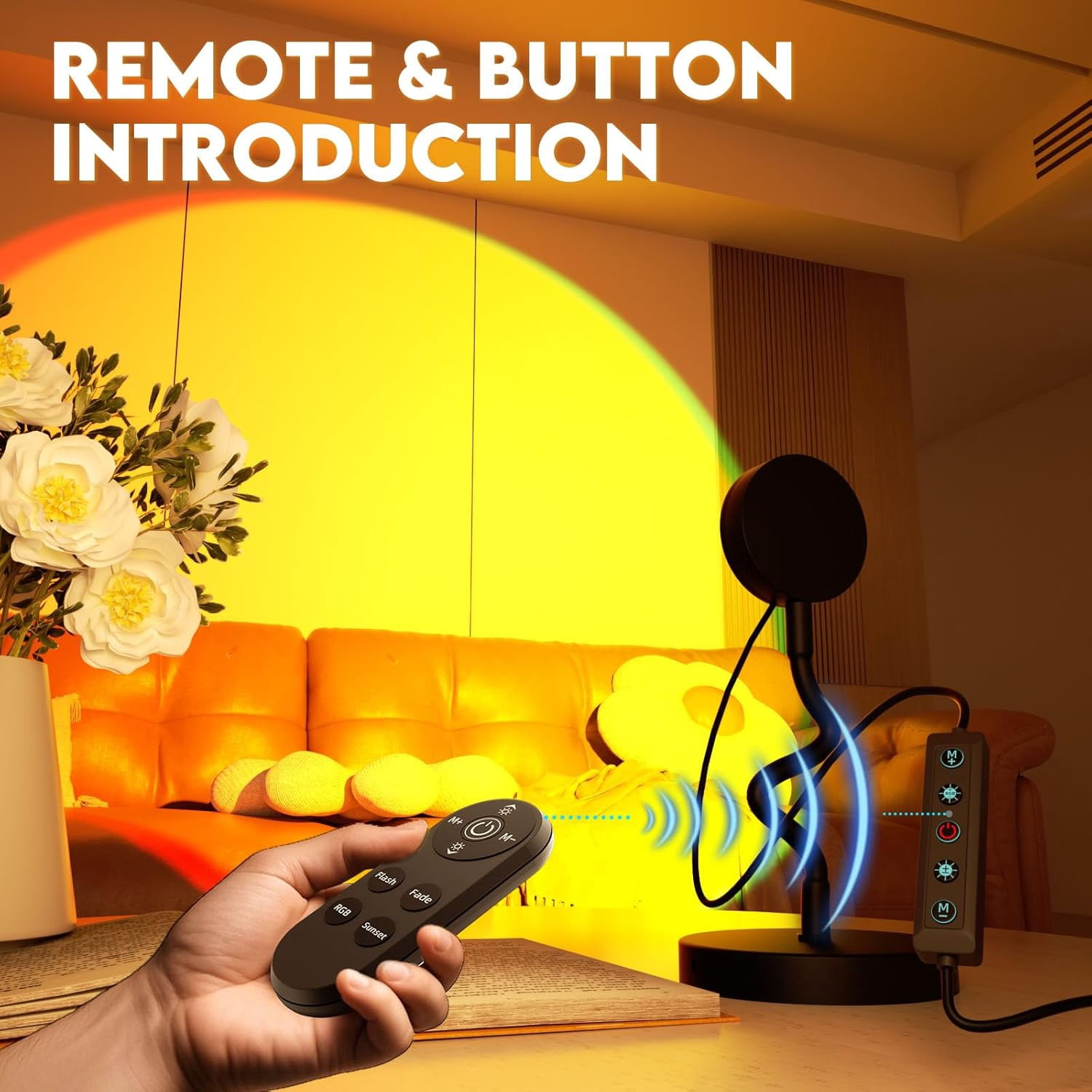 RRDWQ-Sunset Lamp Projector with Remote Control and Button Switch ...