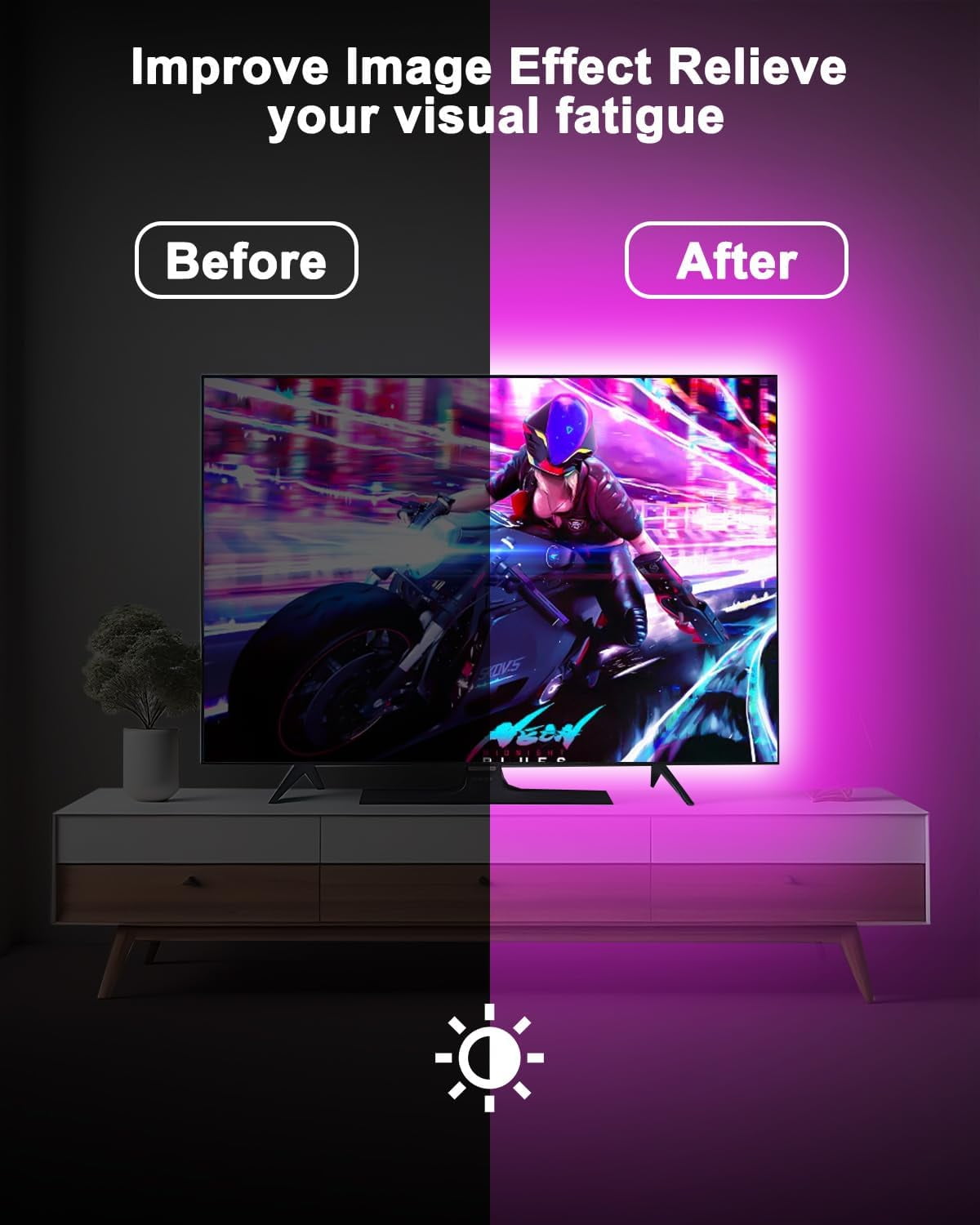 RRDWQ-TV LED Backlight, 9.8ft for TV Behind 32-60 inch TV Led Lights ...