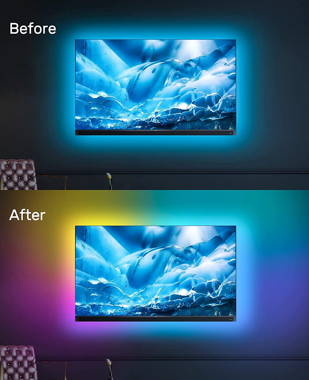 RRDWQ-TV Led Backlight, 16.4ft ICRGB LED Lights for TV Smart Led ...