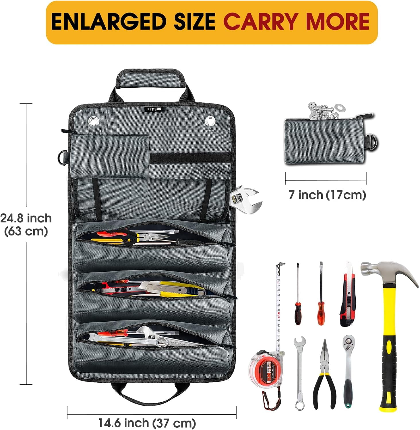 RRDWQ-Tool Bags, Heavy Duty Tool Roll Up Bag for Men, Father’s Day Gift ...