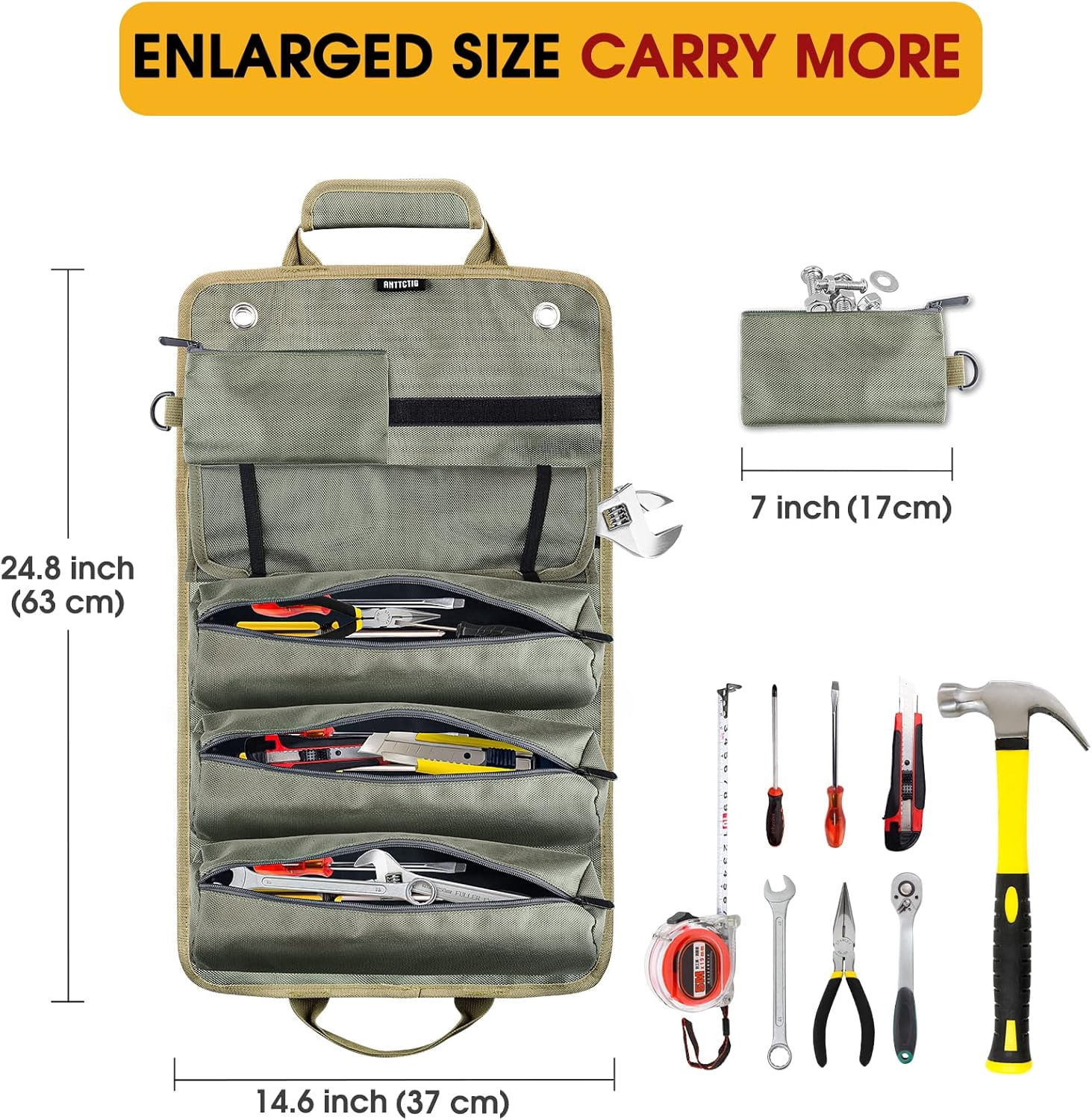 RRDWQ-Tool Bags, Heavy Duty Tool Roll Up Bag for Men, Father’s Day Gift ...