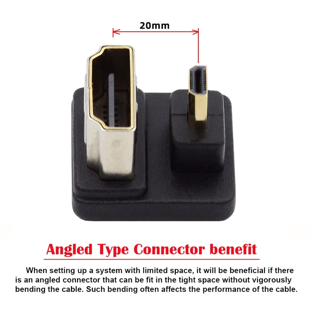 RRDWQ-Type-D Micro HDMI 1.4 Male to HDMI Female Port Savers Opposite U ...