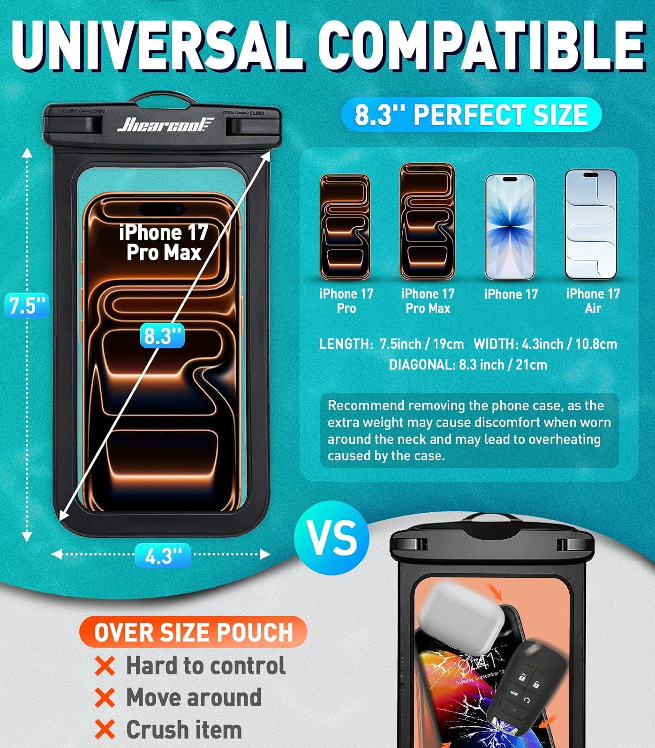 RRDWQ-Universal Waterproof Phone Pouch Compatible for iPhone 17 16 15 ...