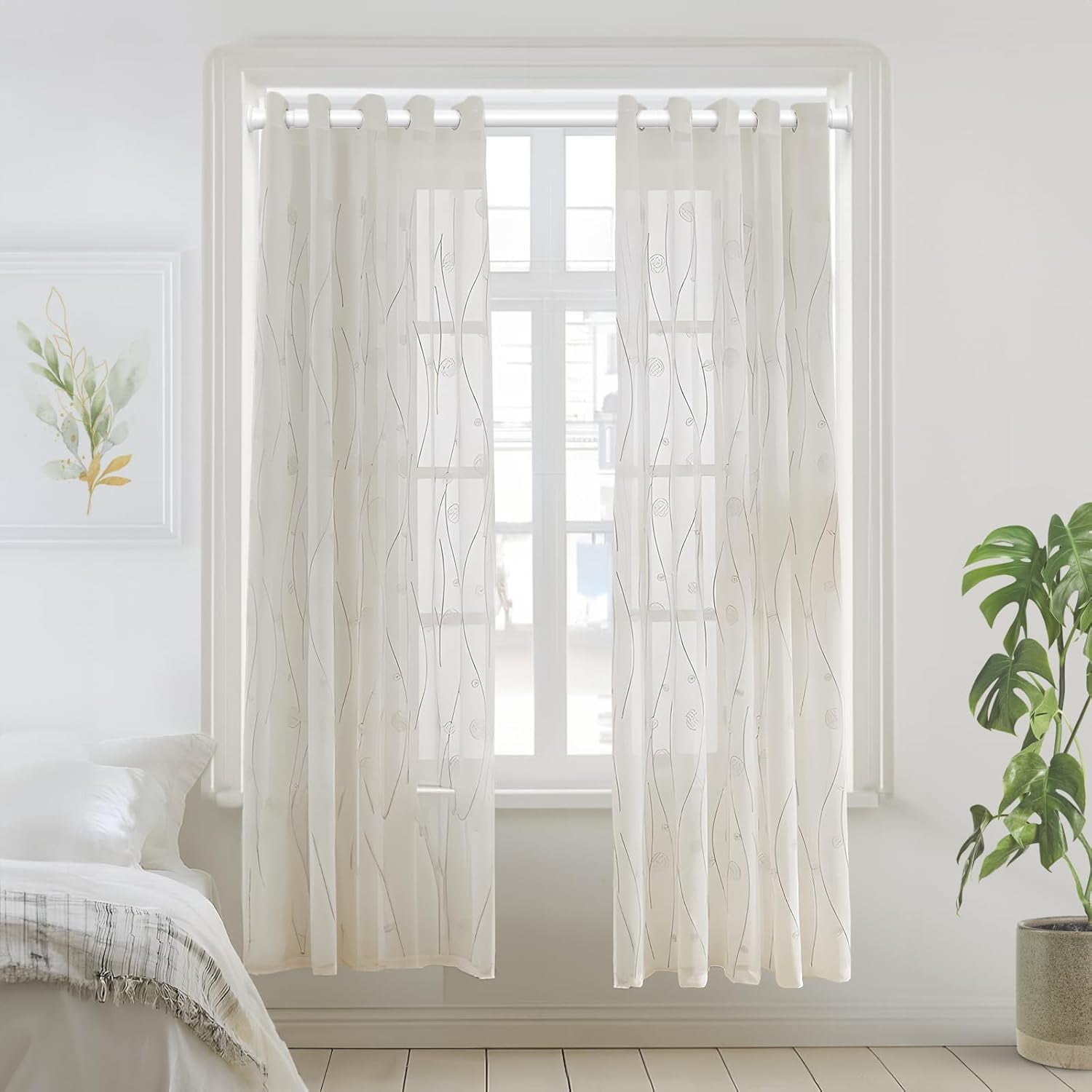 RRDWQ-White Tension Curtain Rods for Windows 23 to 46 Inch, Expandable ...