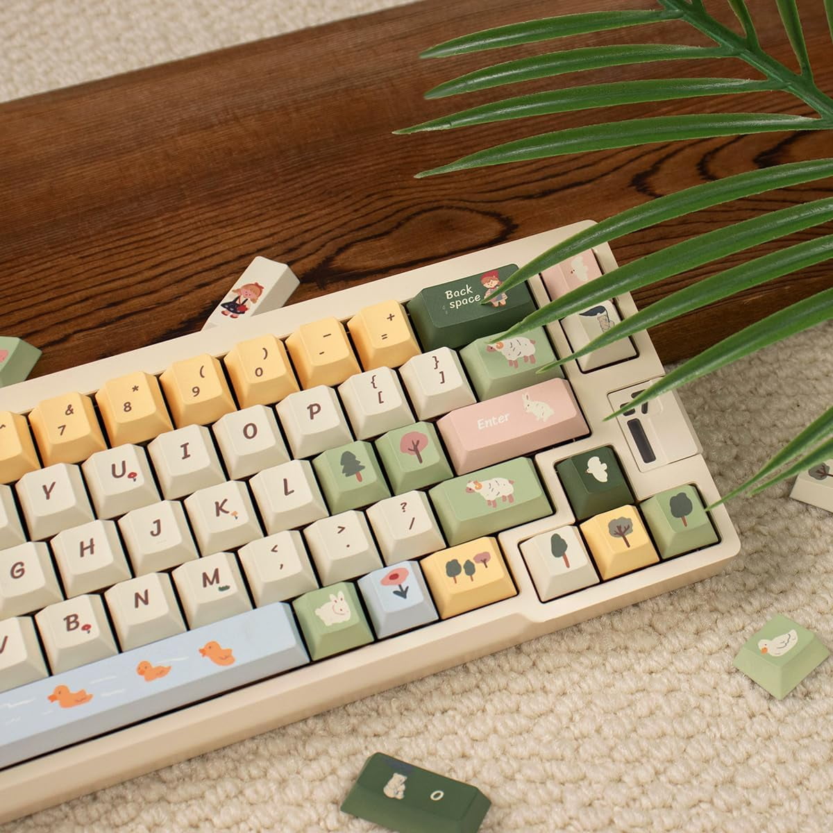 RREGER-152 Keys PBT Custom Keycaps Dye Sub Cherry Profile Spring Ranch ...