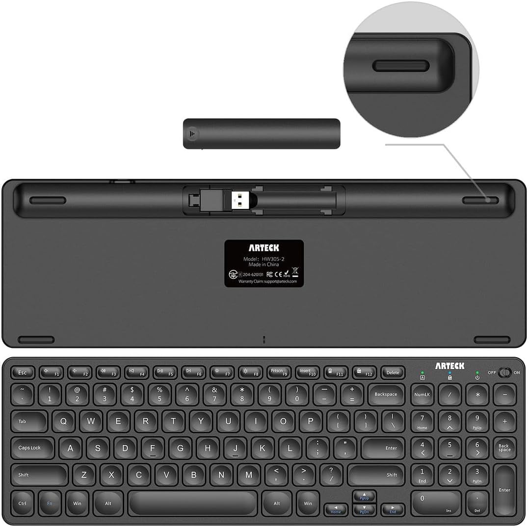 RREGER-2.4G USB Wireless Keyboard and Mouse Combo Ultra Slim Compact ...