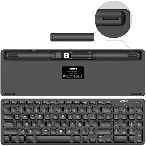 RREGER-2.4G USB Wireless Keyboard and Mouse Combo Ultra Slim Compact ...