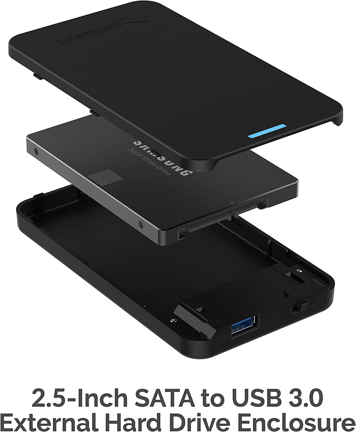 RREGER-2.5-Inch SATA to USB 3.0 Tool-Free External Hard Drive Enclosure ...