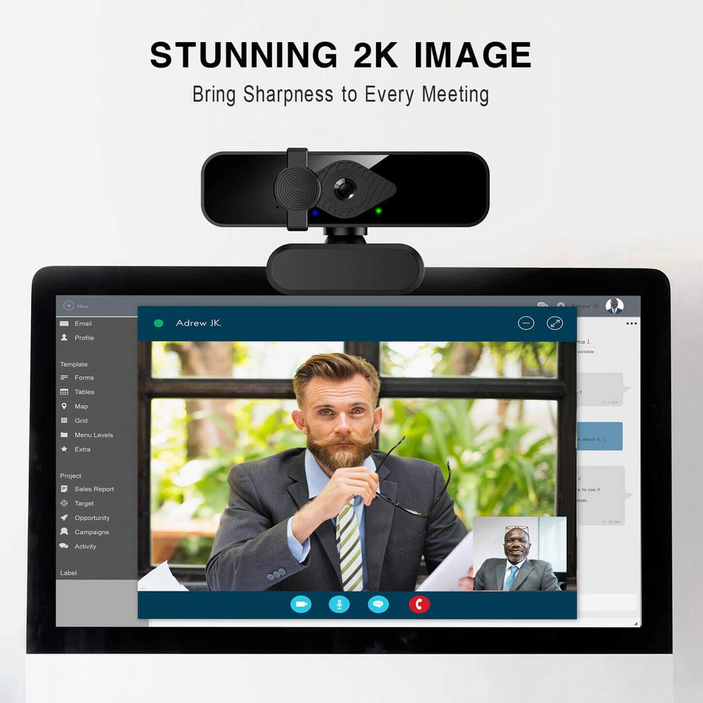 RREGER-2K Ultra HD Webcam, Computer Camera for PC Monitor Laptop ...