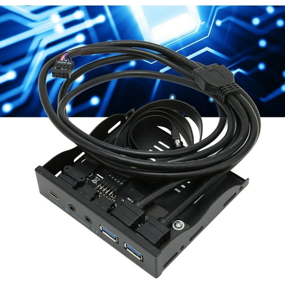 RREGER-3.5 Inch Front Panel USB C Hub, 10Gbps USB3.2, with 20Pin 2 Port ...