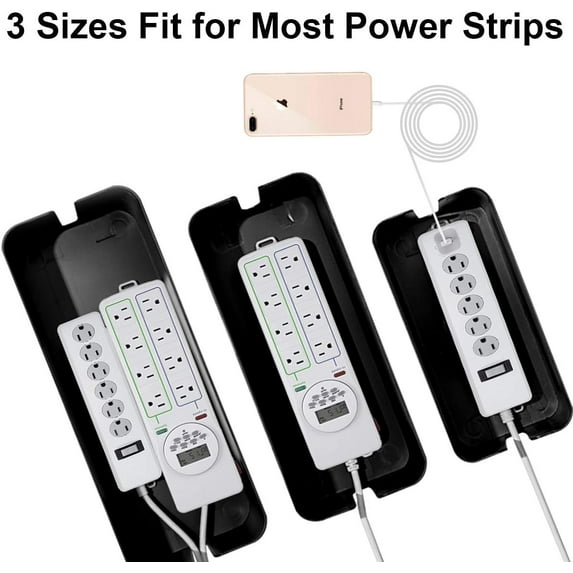 RREGER-3 Pack Cable Organizer Box with Large, Medium, Small Cord Hider ...