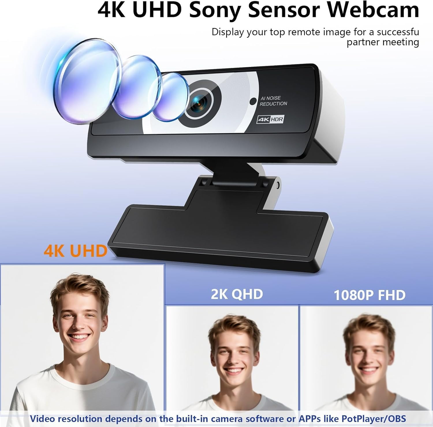 RREGER-4K Webcam for PC - 4K Ultra HD Computer Camera with PDAF ...