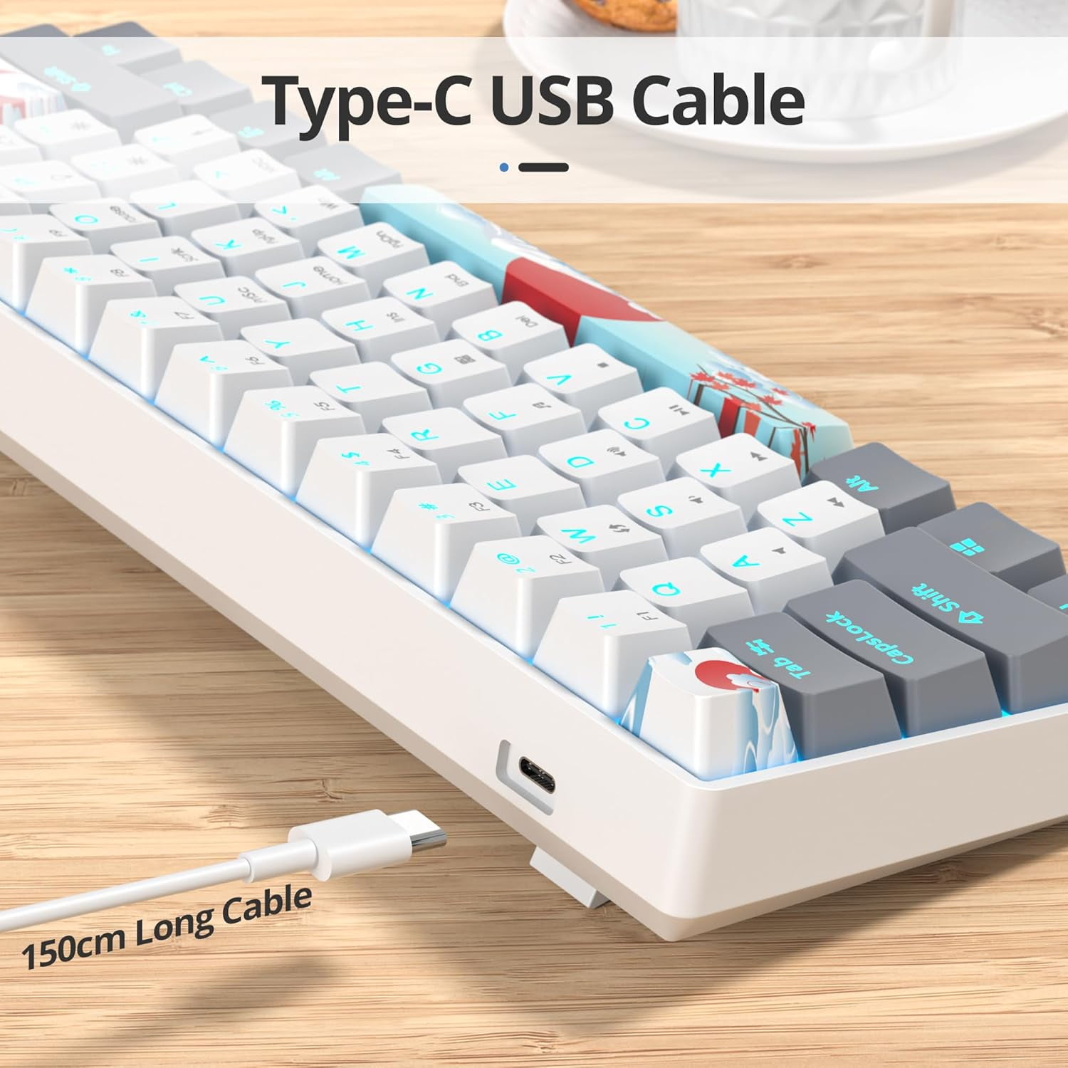 RREGER-60 Percent Gaming Keyboard 61 Keys Wired Mechanical Keyboard ...