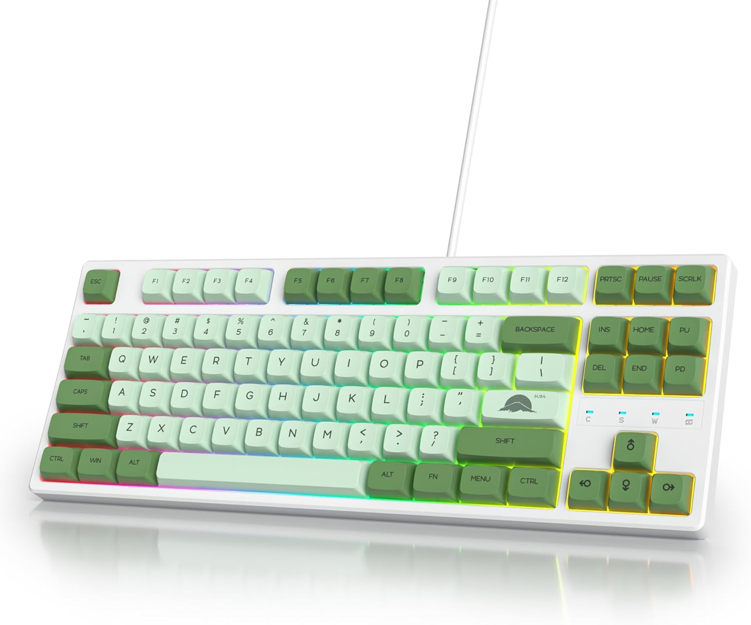 RREGER-75 Percent Mechanical Gaming Keyboard 87 Keys Matcha Keyboard 75 ...