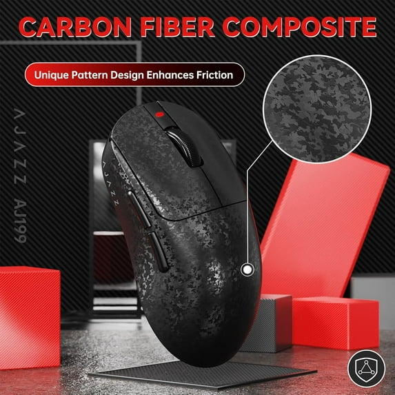 RREGER-AJ199 Wireless Gaming Mouse Ultra-Lightweight 55g Tri-Mode ...