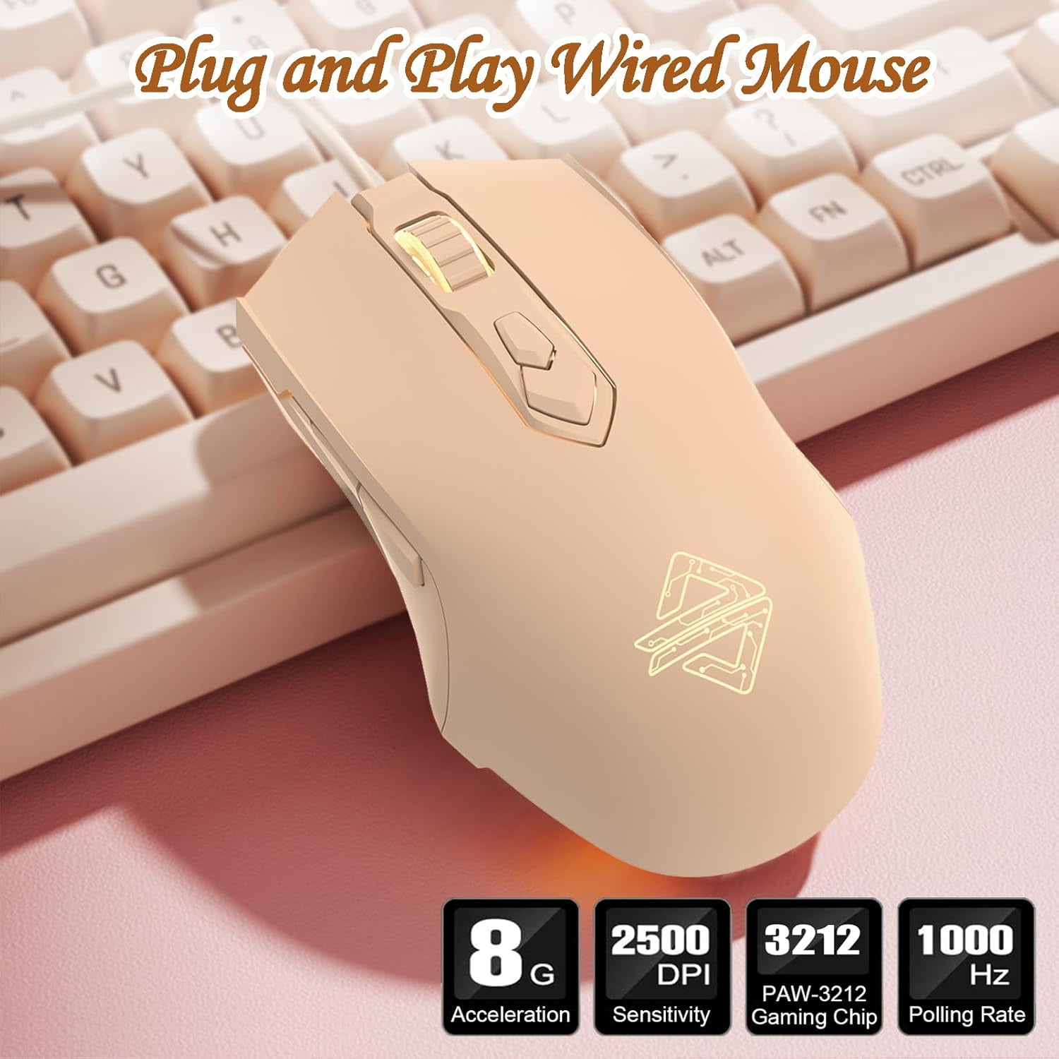 RREGER-AJ52 RGB Wired Gaming Mouse, 7 Programmable Buttons, Computer ...