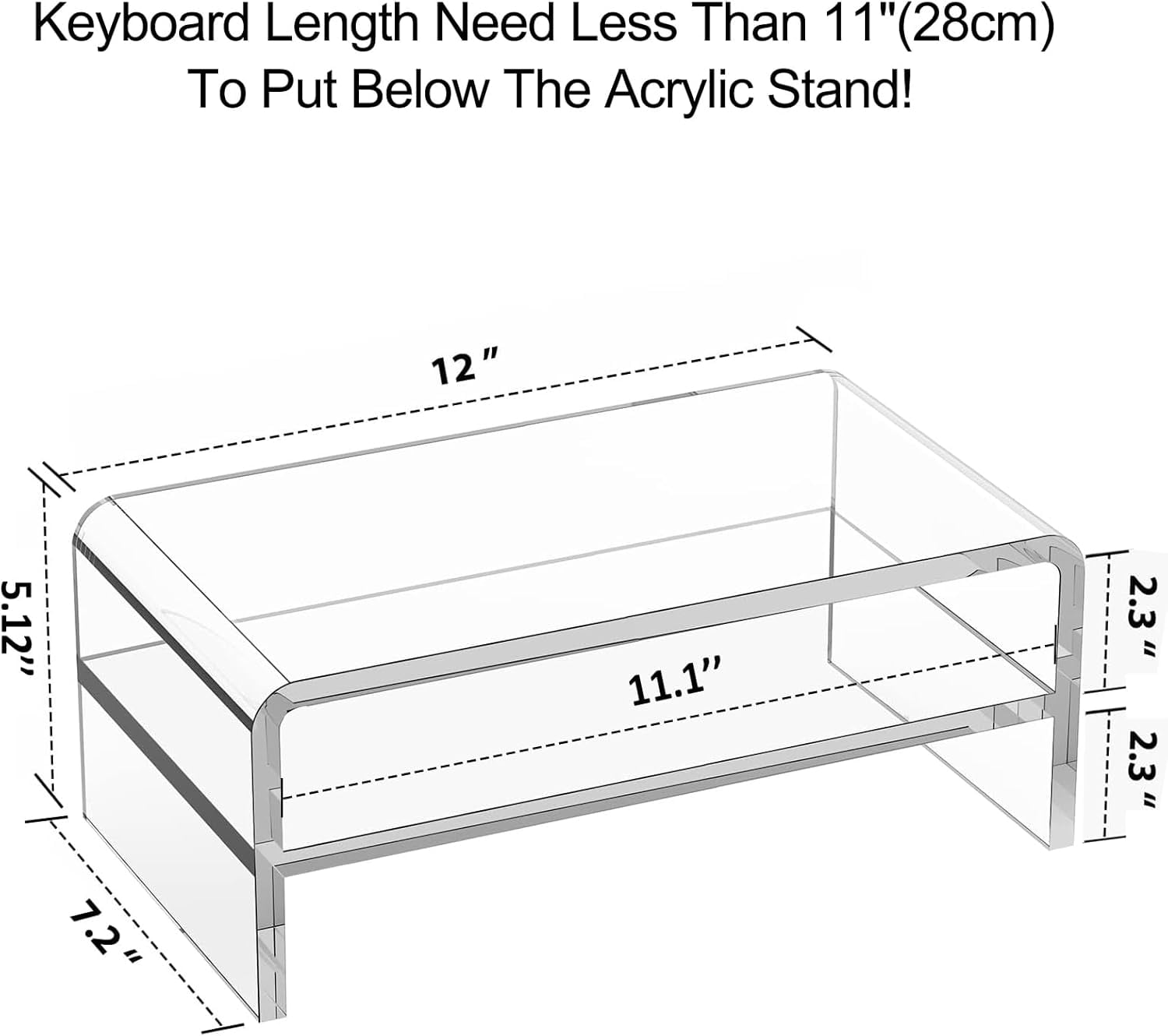 RREGER-Acrylic Monitor Stand Riser, 2 Tier Clear Computer Monitor Stand ...