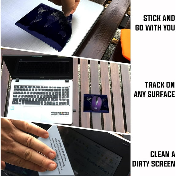RREGER-Adhesive Mouse Pad - Peel and Sticks to Any Surface - Travel ...