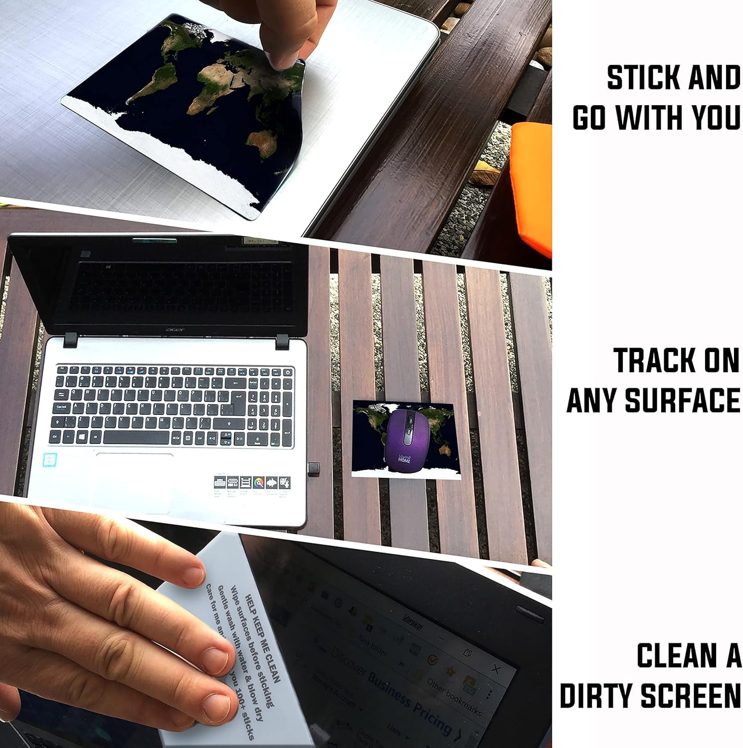 RREGER-Adhesive Mouse Pad - Peel and Sticks to Any Surface - Travel ...