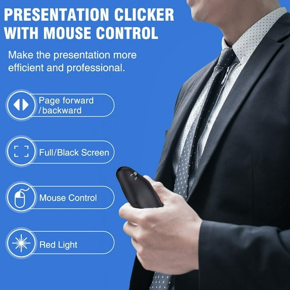 RREGER-Air Mouse Clicker for Powerpoint Presentations, Rechargeable ...