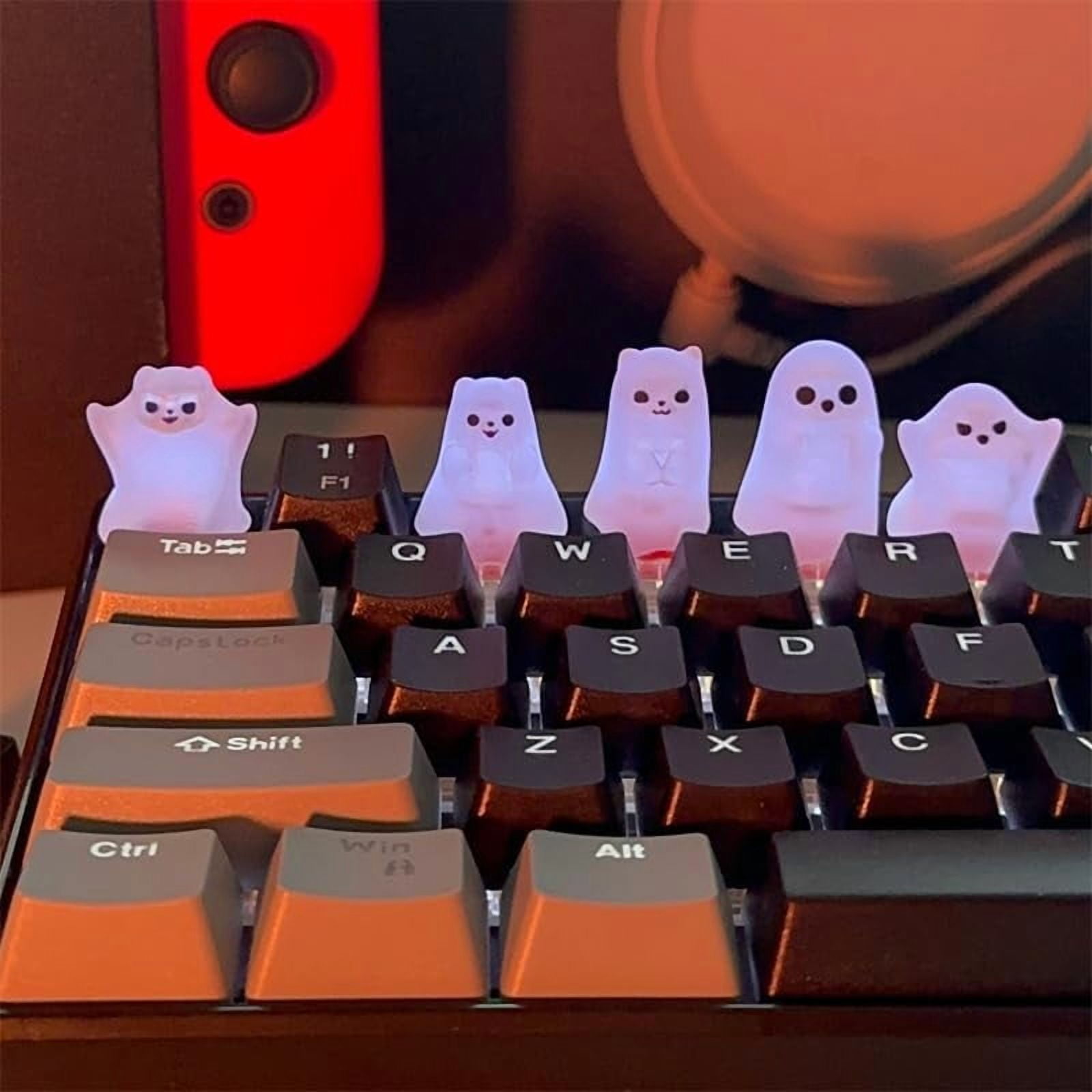 RREGER-Artisan Keycaps - Cute Ghost Shine Through Resin Custom Escape ...