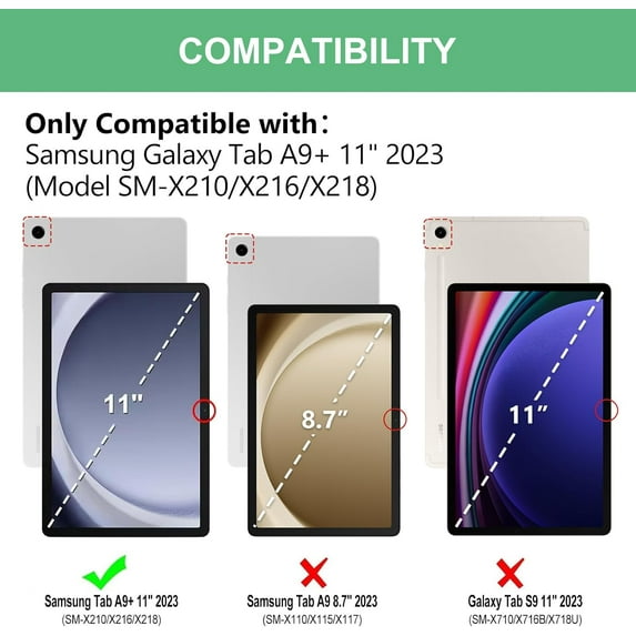 RREGER-Backlit Keyboard Case for Samsung Galaxy Tab A9 Plus 11 Inch ...