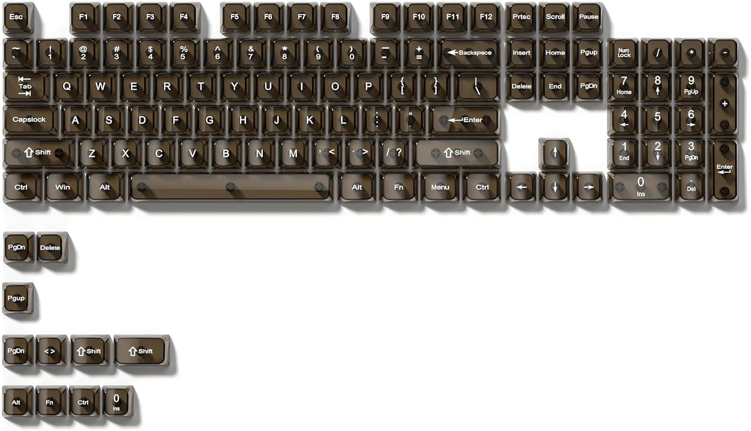 RREGER-Black Clear keycaps for Mechanical Keyboard,Transparent MDA ...