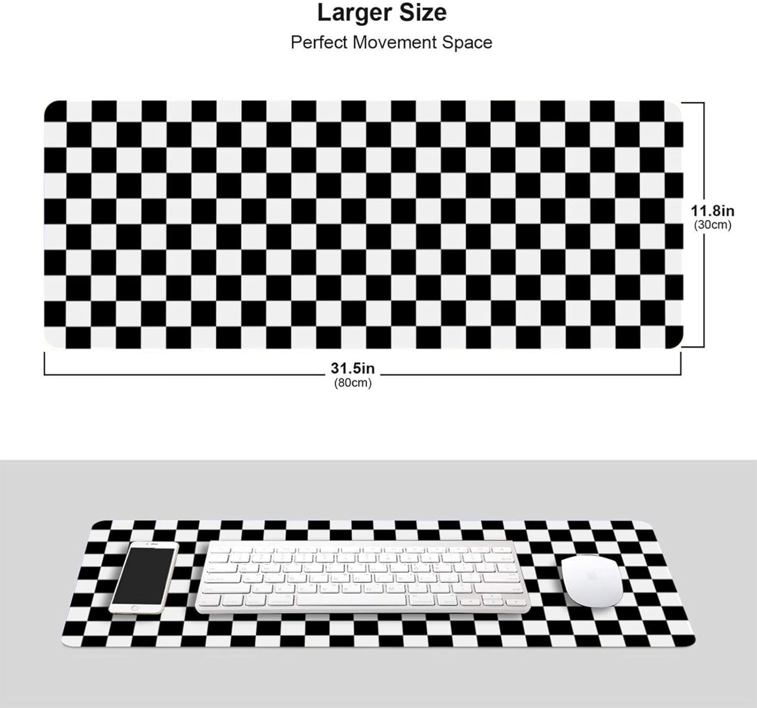 RREGER-Black and White Checkered Mouse Pad Gaming XL Large Mousepad ...