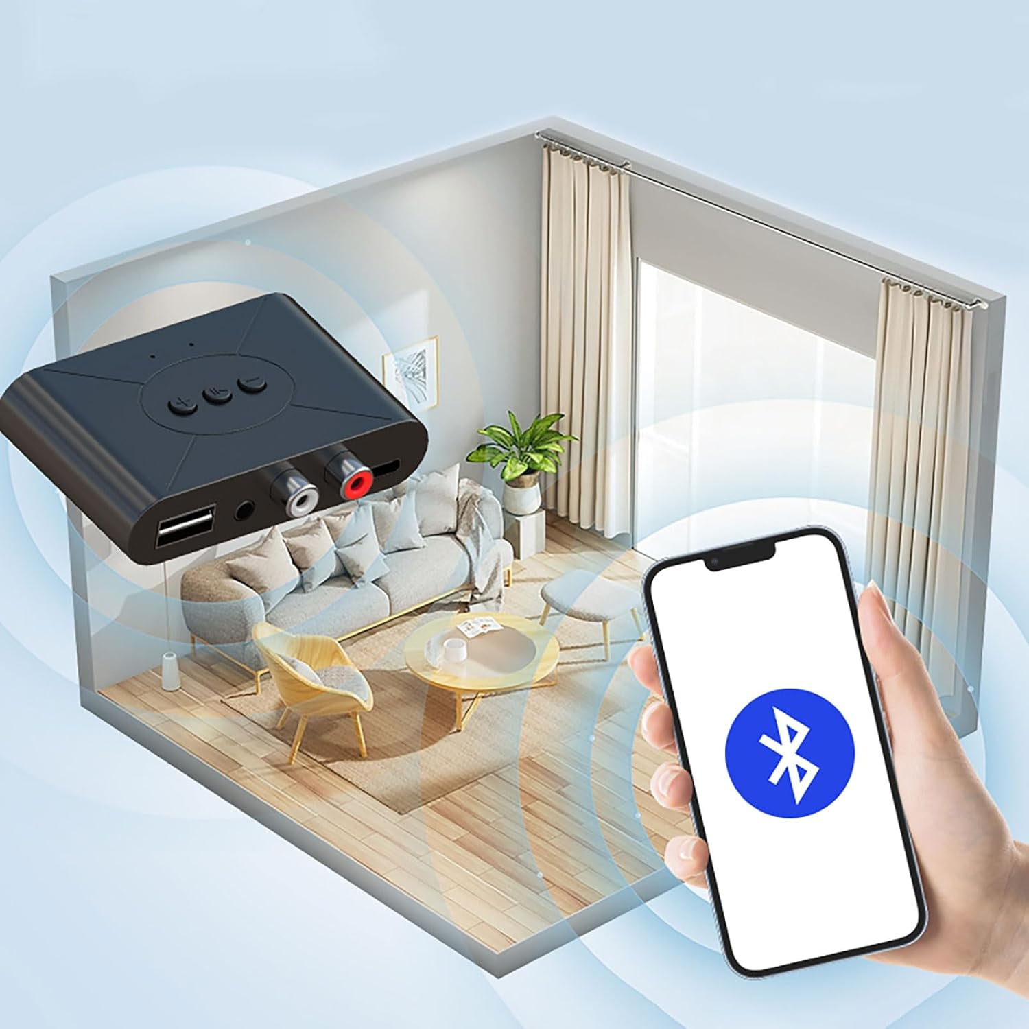 RREGER-Bluetooth 5.3 Audio Receiver Wireless RCA Bluetooth Adapter for ...