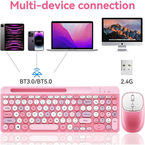 RREGER-Bluetooth Keyboard and Mouse Wireless, Multi-Device Rechargeable ...
