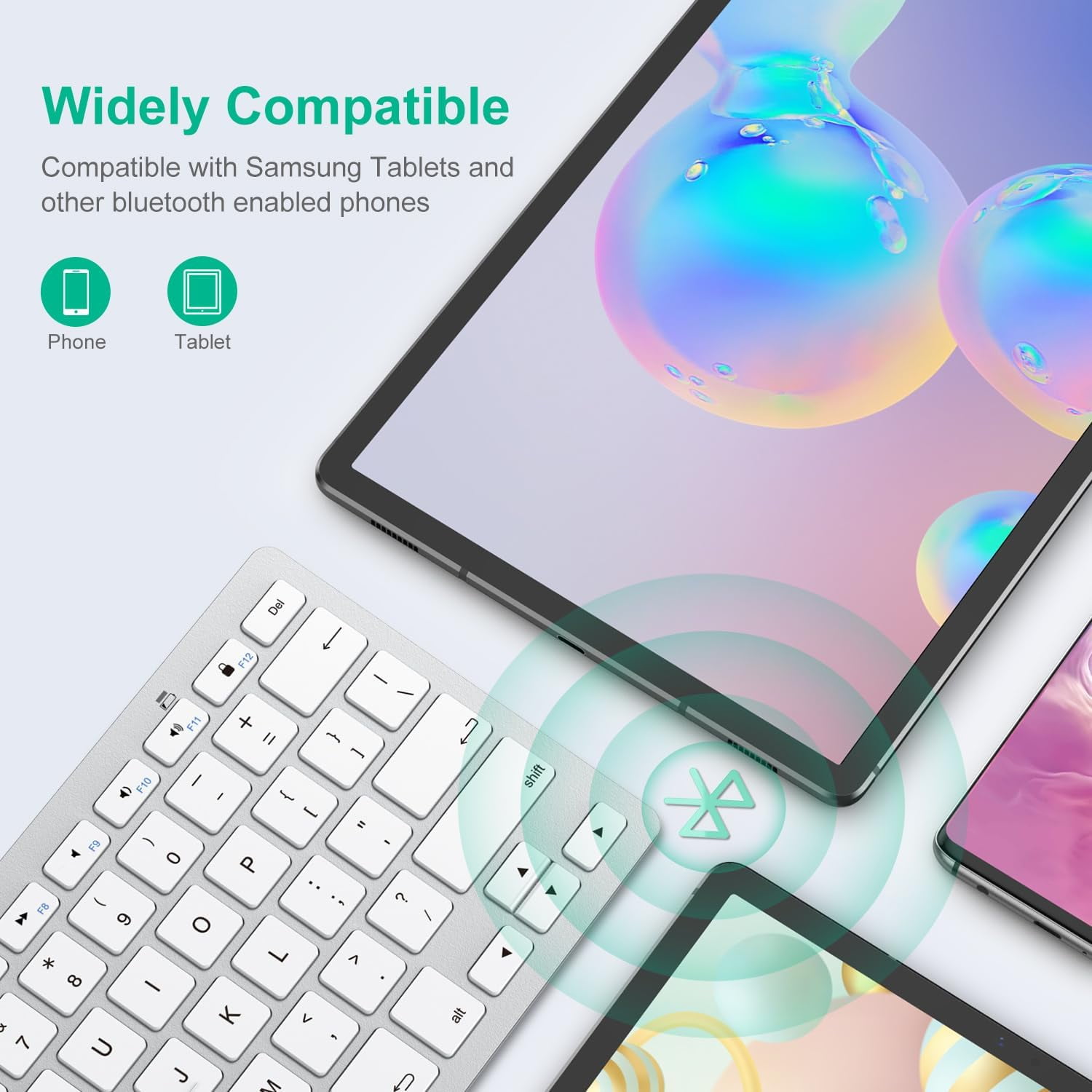 RREGER-Bluetooth Keyboard for Samsung Galaxy Tab A9 Plus/S11/S10 FE/S9 ...