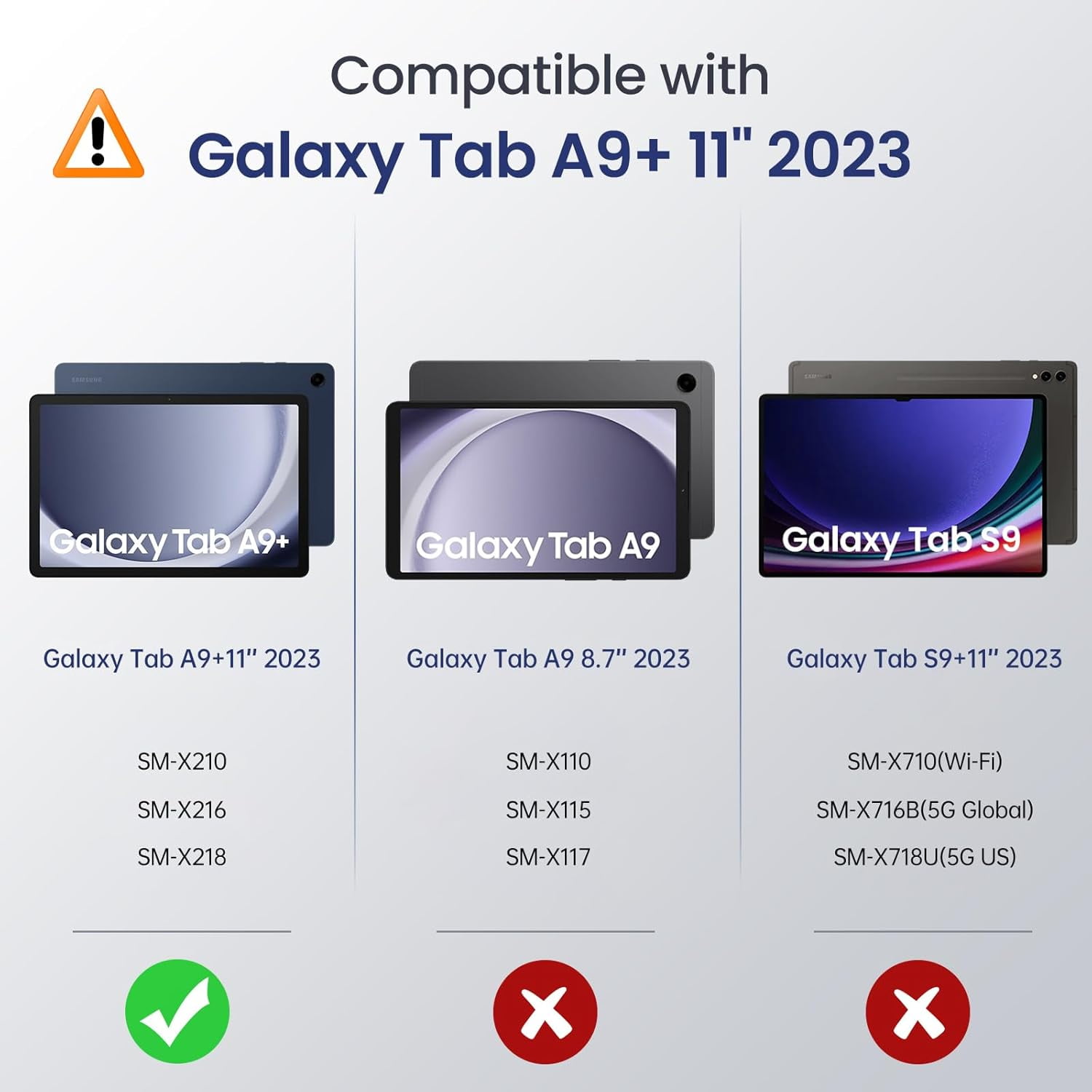 RREGER-Case for Galaxy Tab A9+/A9 Plus 11 inch 2023, Slim Stand ...