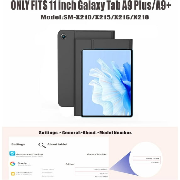 RREGER-Case Keyboard for 10.9inch Samsung Galaxy Tab A9+ Plus 2023/A11 ...