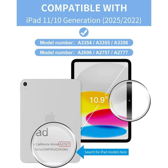 RREGER-Case with Keyboard for iPad (A16) 11th / 10th Generation 11 inch ...